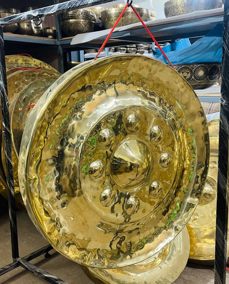 Authentic 9-head Tibetan Gong – Deep Resonance Gong for Group Healing ...