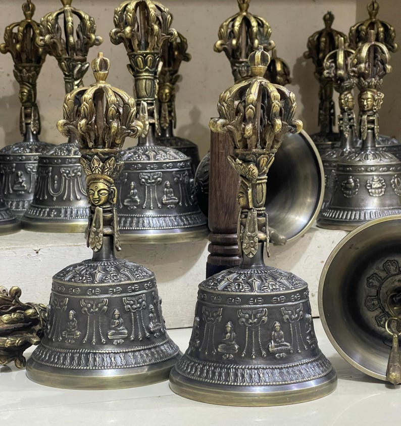 Handmade Tibetan 7-metal Vajra & Bell Set: Meditation Ritual Gift - Etsy
