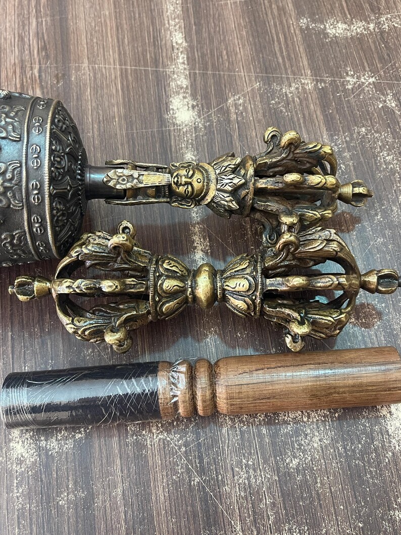Handmade Tibetan 7-metal Vajra & Bell Set: Meditation Ritual Gift - Etsy