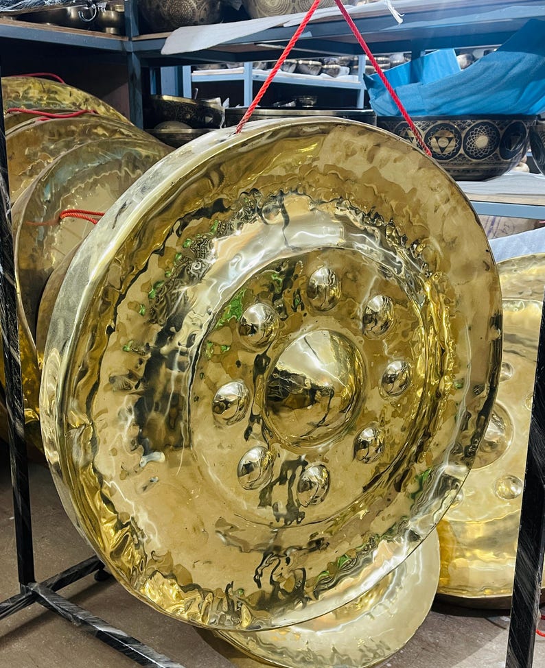 Authentic 9-head Tibetan Gong – Deep Resonance Gong for Group Healing ...