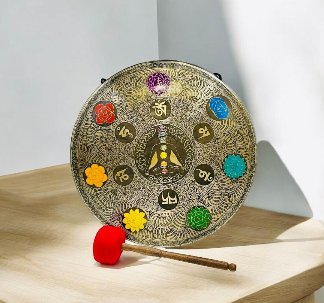Handmade Seven Chakra Tibetan Gong – Himalayan Gong for Meditation ...