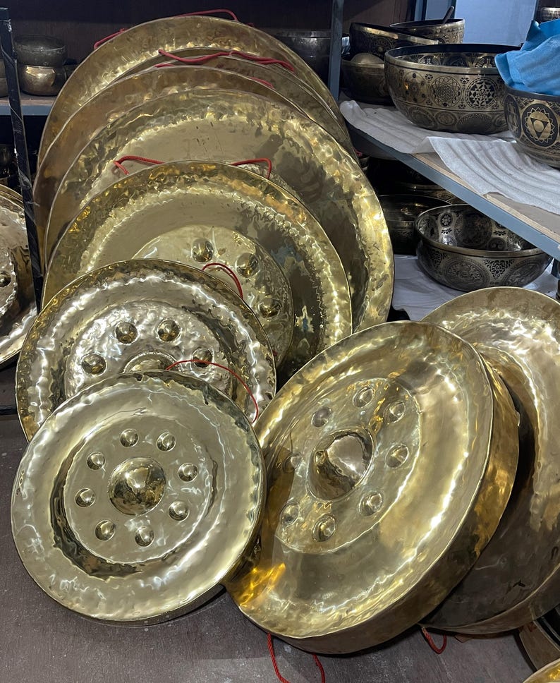 Authentic 9-head Tibetan Gong – Deep Resonance Gong for Group Healing ...