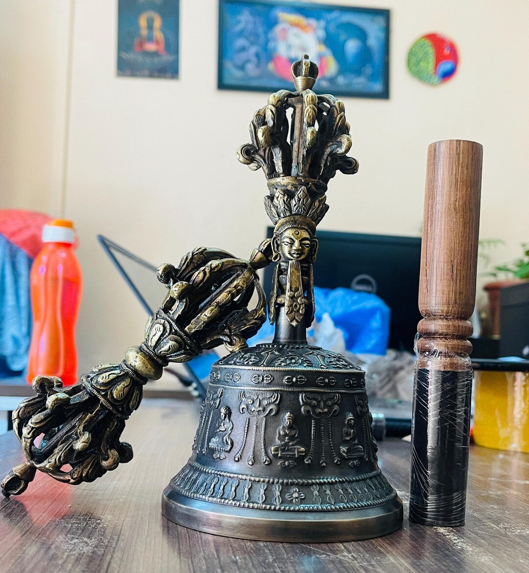 Handmade Tibetan 7-metal Vajra & Bell Set: Meditation Ritual Gift - Etsy