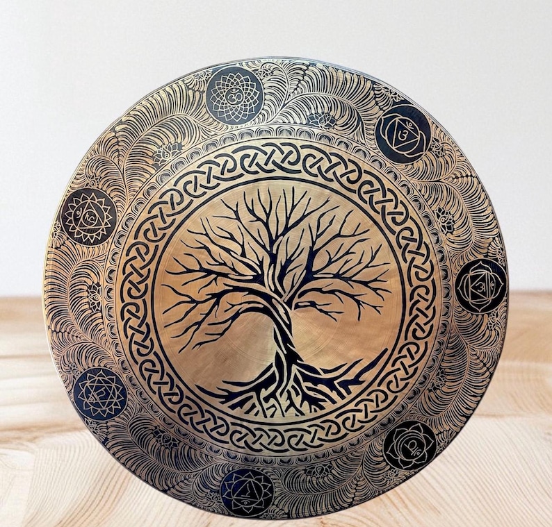 Handcrafted Tibetan Gong: Tree of Life Sound Healing, Meditation - Etsy