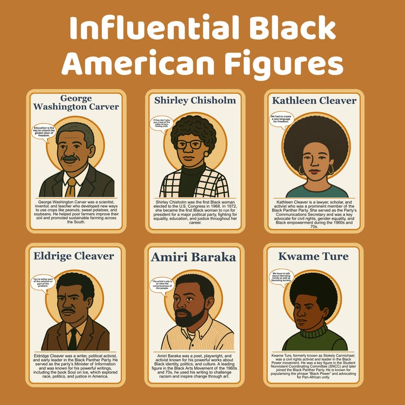 Black History Flashcards – Influential Black American Figures ...