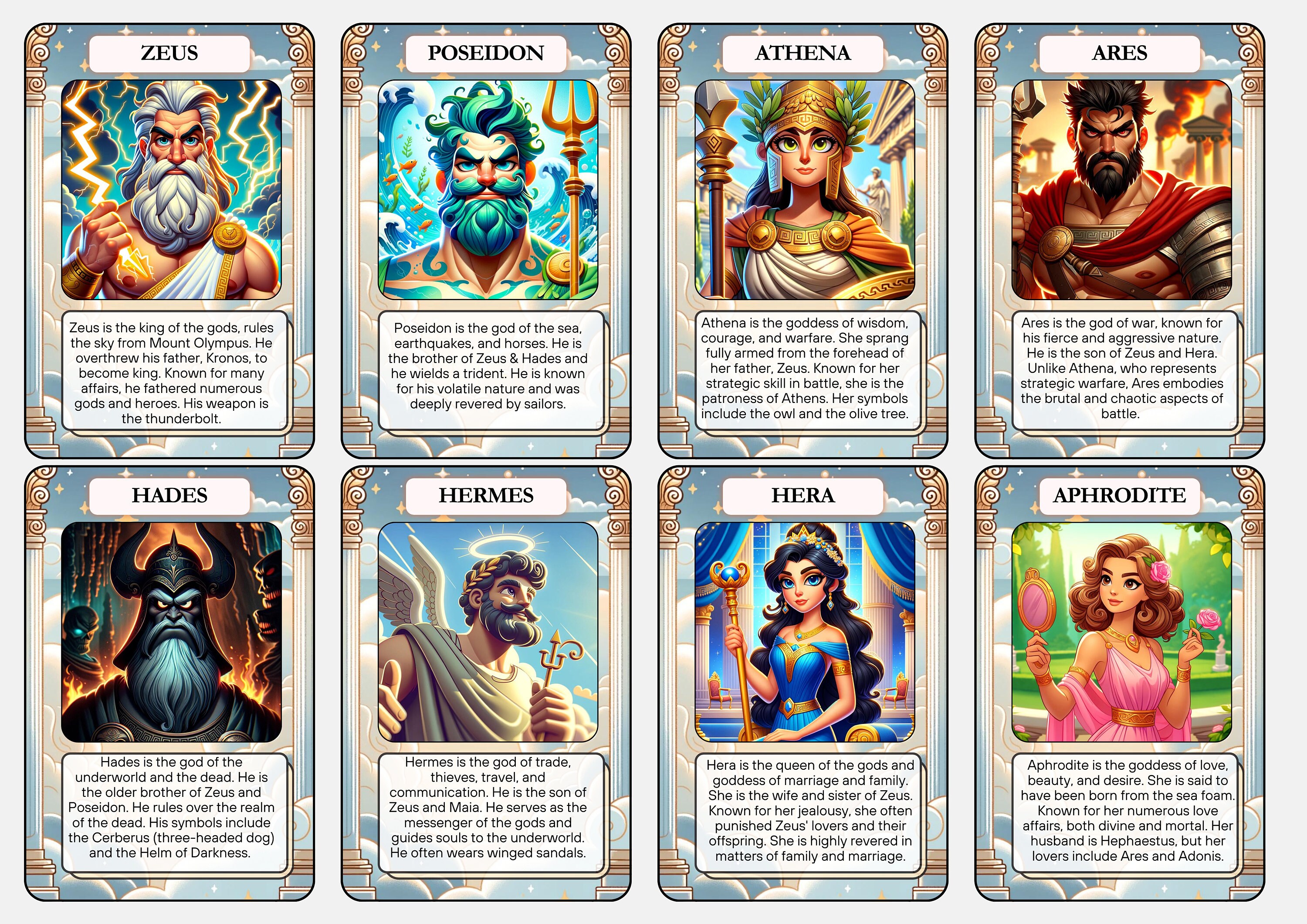 40 Greek Mythology Flashcards - Educational & Fun Digital Learning Tool ...