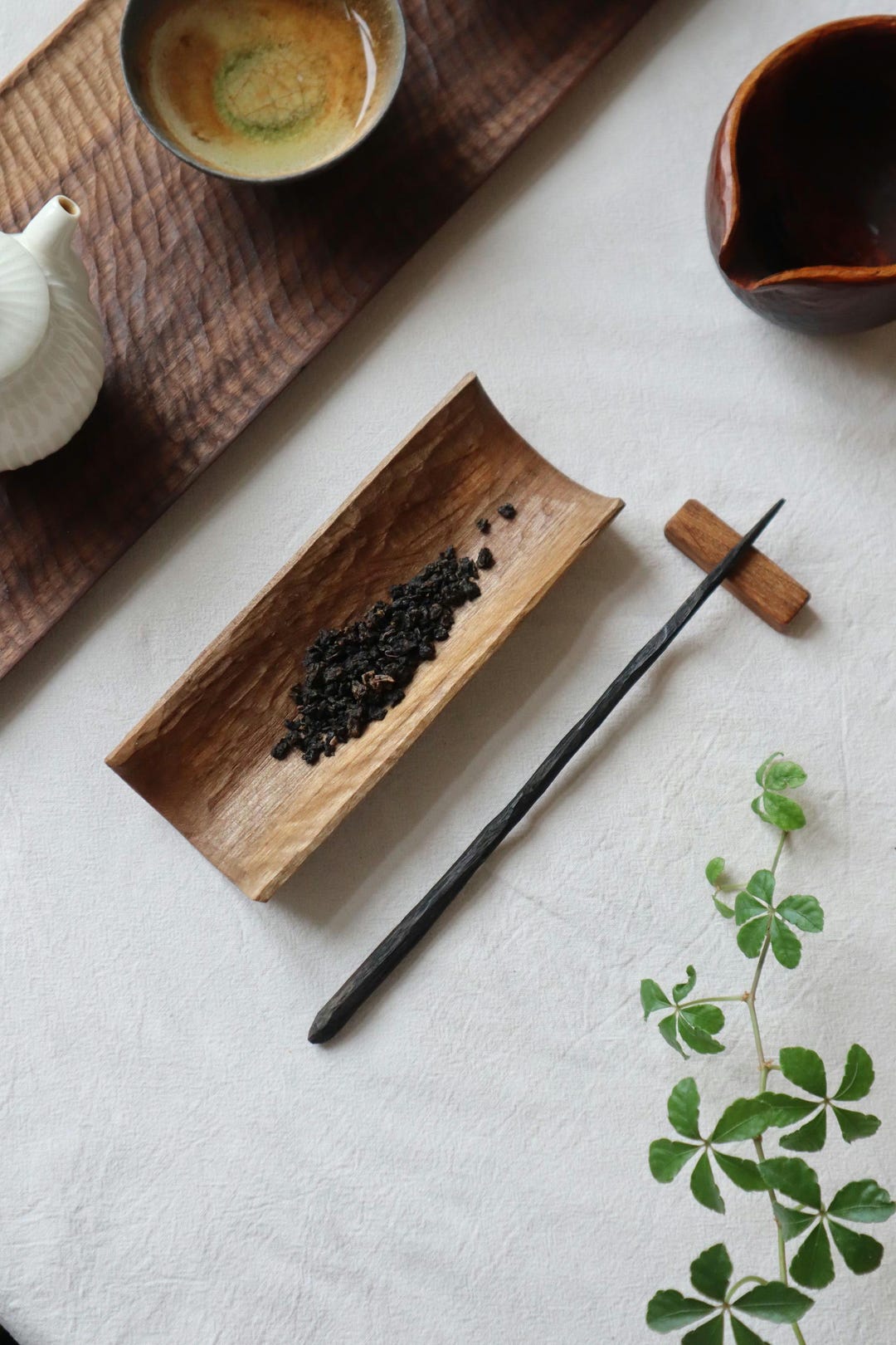 Hand-carved Tea Scoop Set, Tea Ceramony, Tea Setting, Tea Ritual, Pu ...