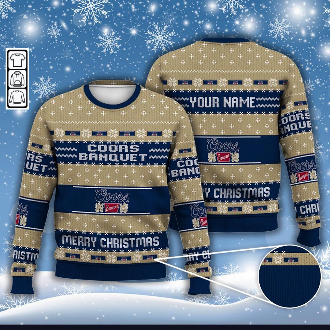 Personalized Christmas Coors Beer Sweater, Ugly Sweater, Beer Xmas ...
