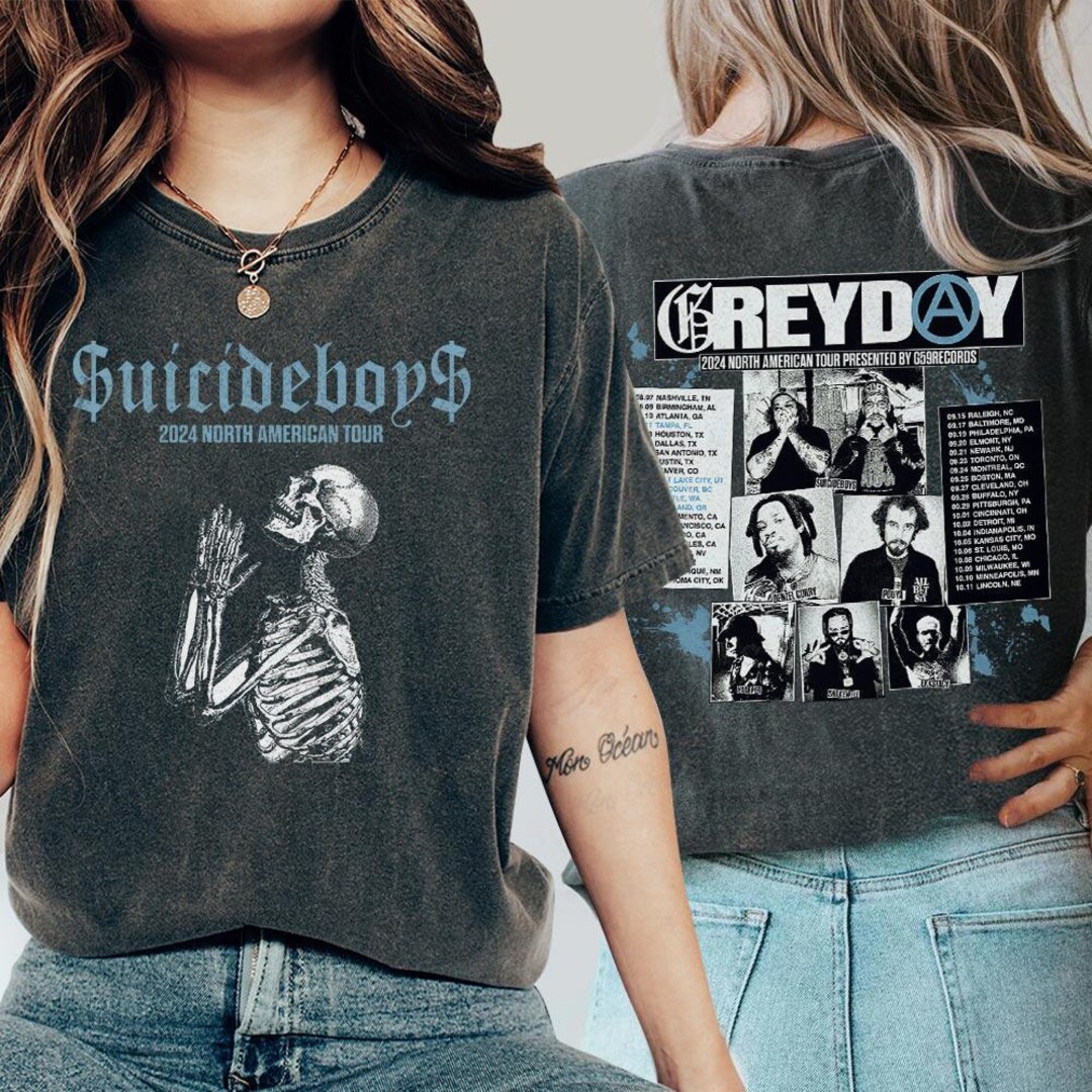Suicideboys G59 Greyday Tour 90s Shirt, Music 2 Sides Shirt Suicideboys Grey Day 2024 Concert ...