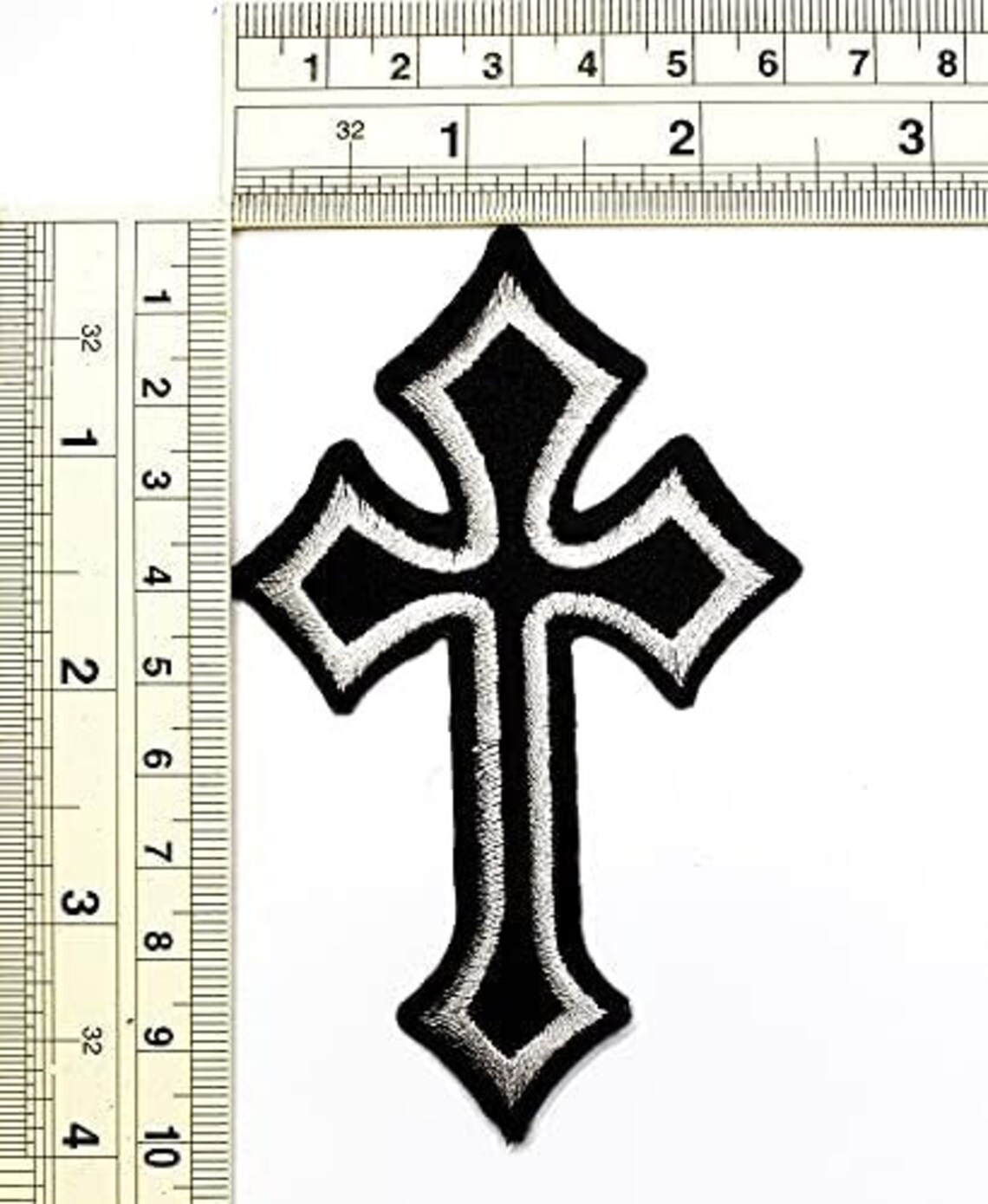 Set of 3 Gray Christian Jesus Cross Vintage Cross Embroidered Badge ...