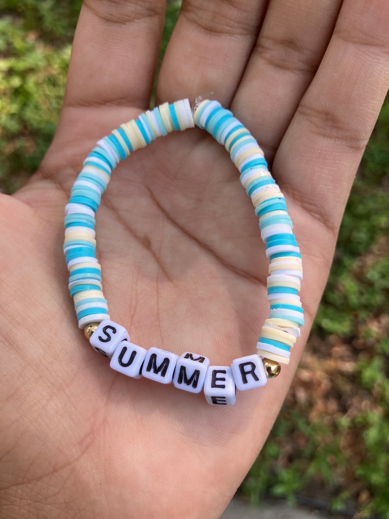 Preppy Blue Summer Bracelets Set. Summer Cowrie Shell Vacation Bead ...