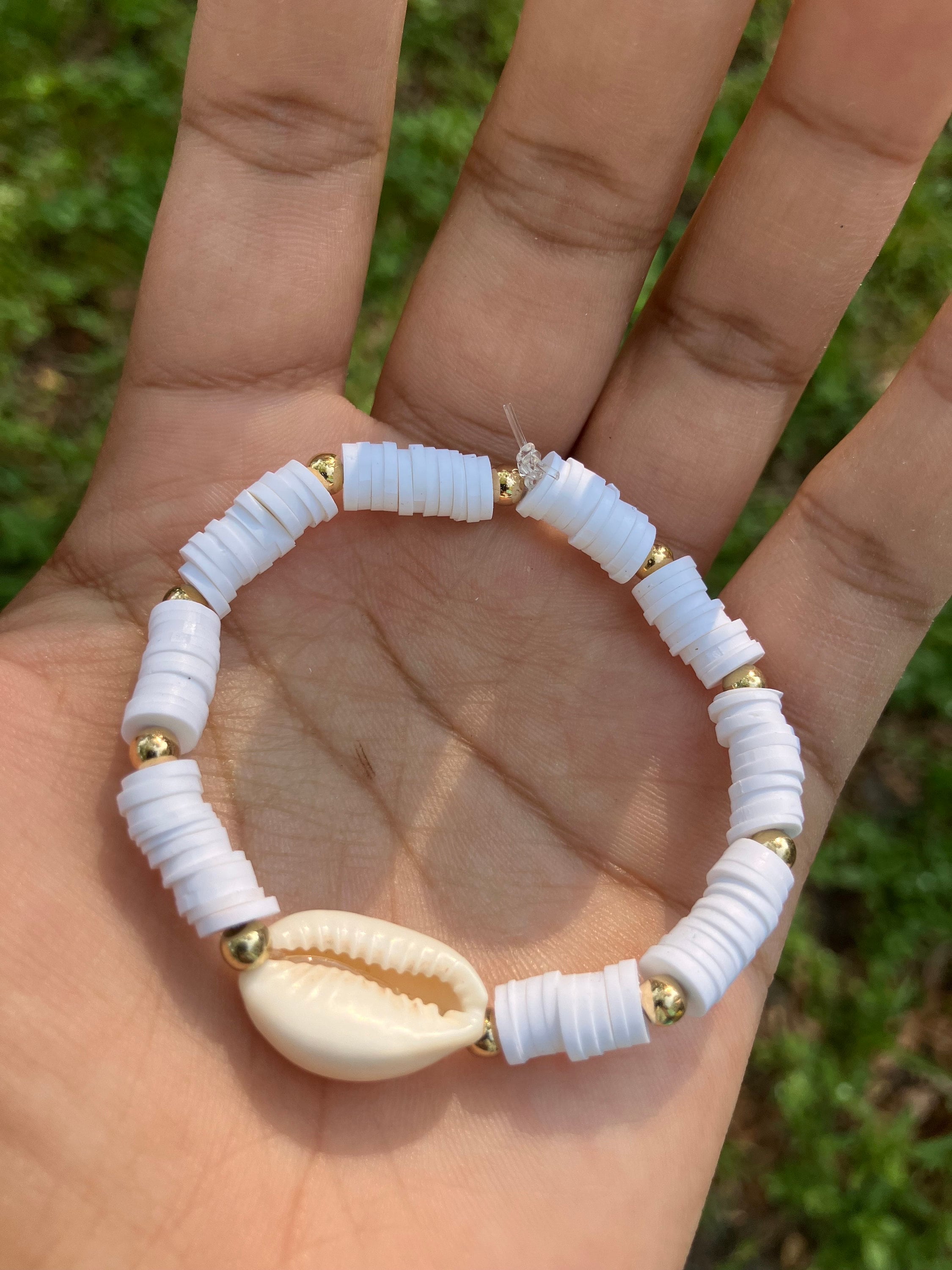 Preppy Blue Summer Bracelets Set. Summer Cowrie Shell Vacation Bead ...