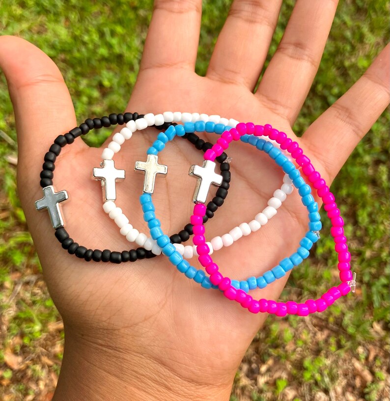 Cross Jesus Christian Bracelet Jesus Beaded Bracelet Gift for Christian ...