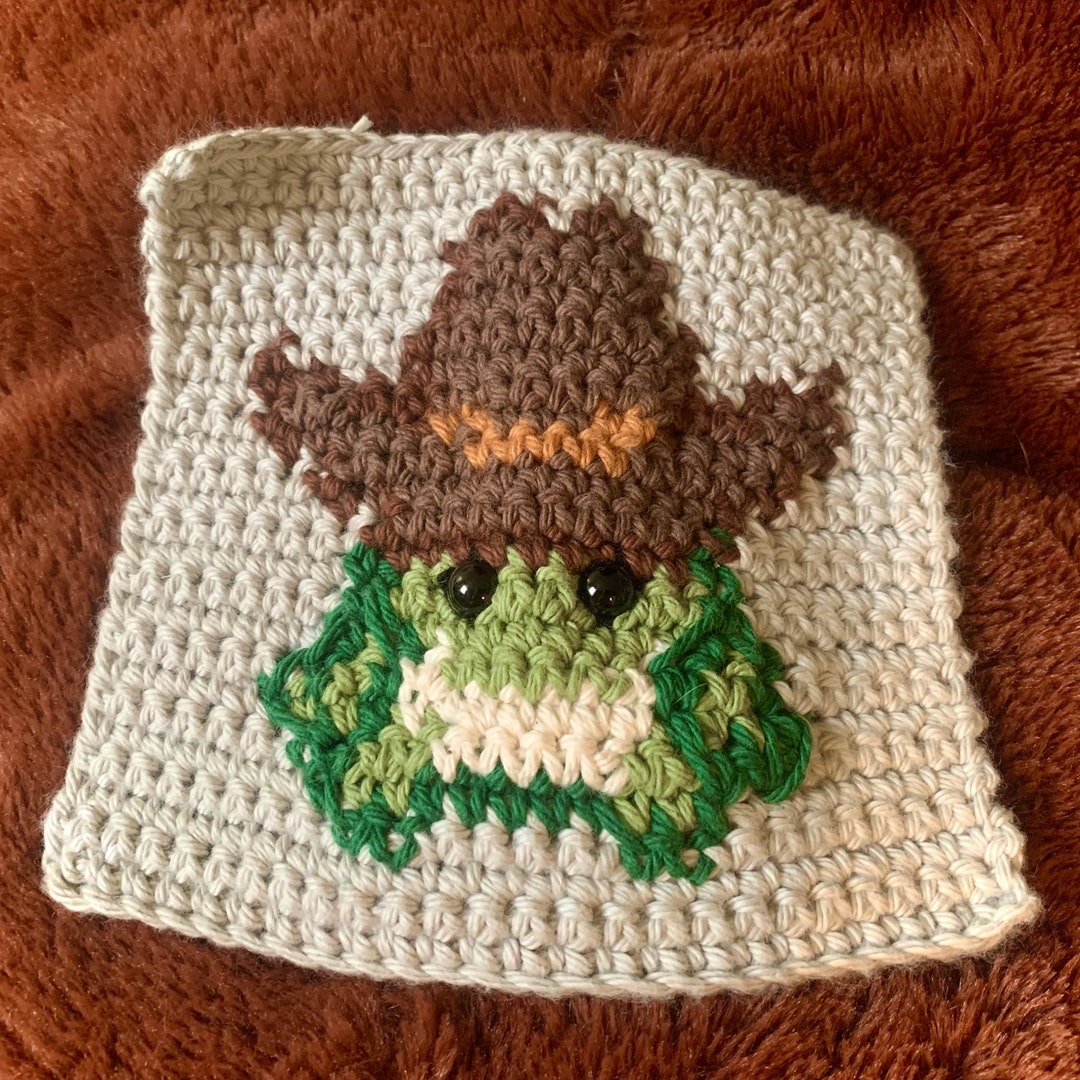 Froggie the Cowboy Frog Mini Crochet Tapestry Pattern (NOT PHYSICAL ...