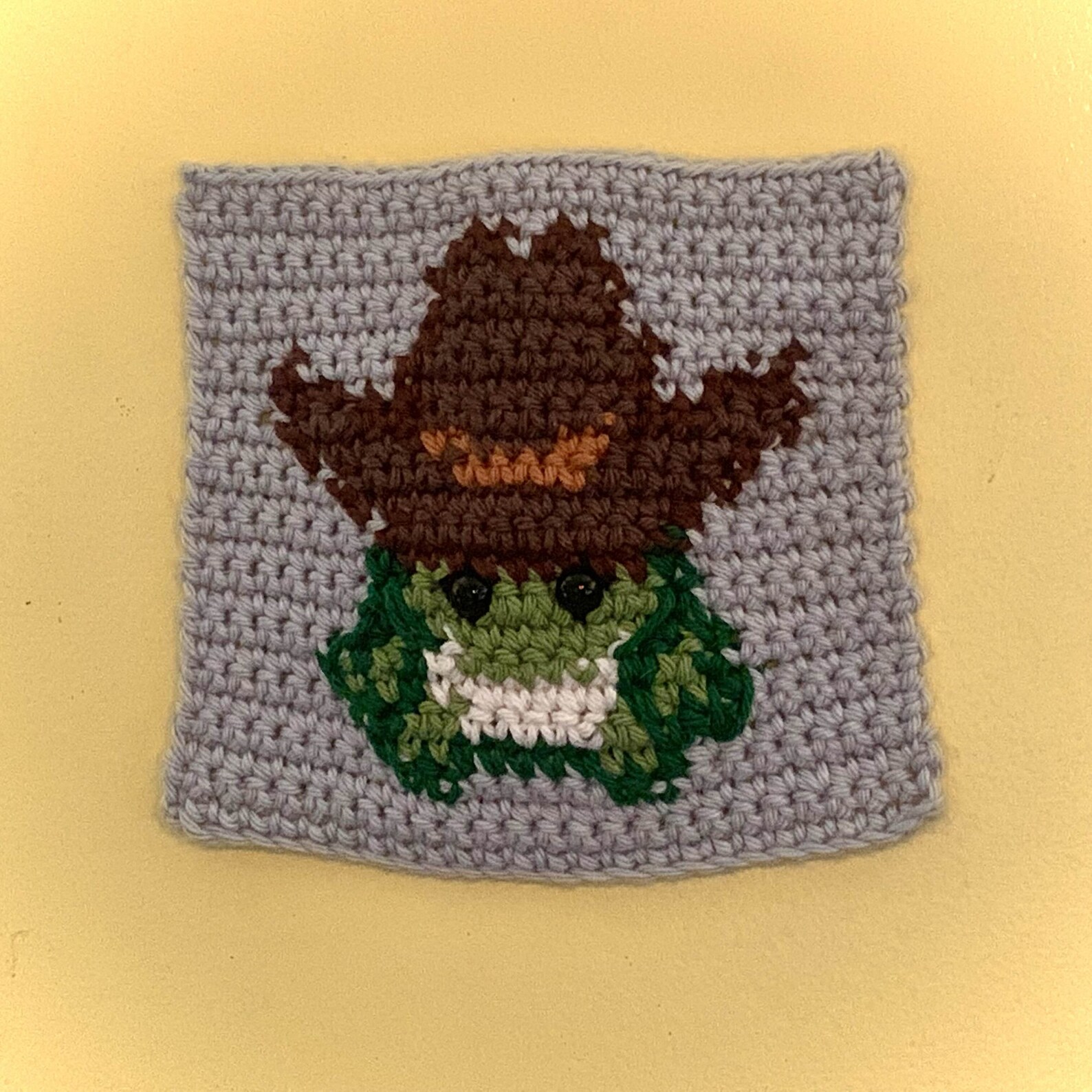 Froggie the Cowboy Frog Mini Crochet Tapestry Pattern (NOT PHYSICAL ...