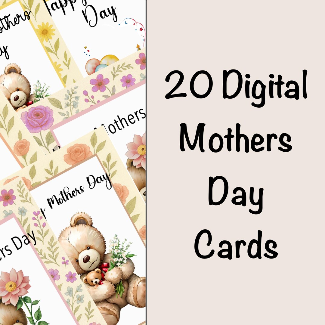 Printable Mother’s Day Card Bundle, Instant Download DIY Greeting Cards ...