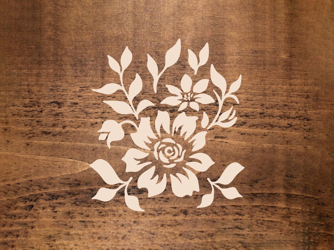 Floral Decorative Stencil, Multiple Sizes A6 A5 A4, Reusable, Craft ...