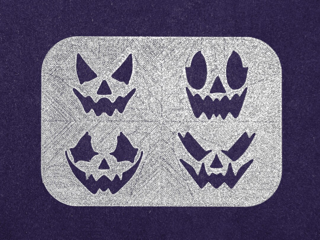 Scary Faces Halloween Stencil, Multiple Sizes, A6 A5 A4, Reusable ...