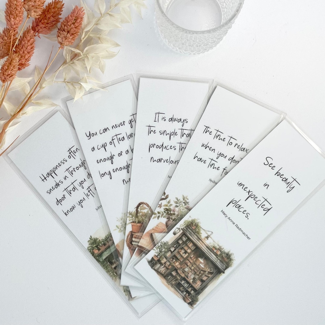 Happiness Quotes Laminated Bookmarks, Handmade Bookmarks, Inspirational ...