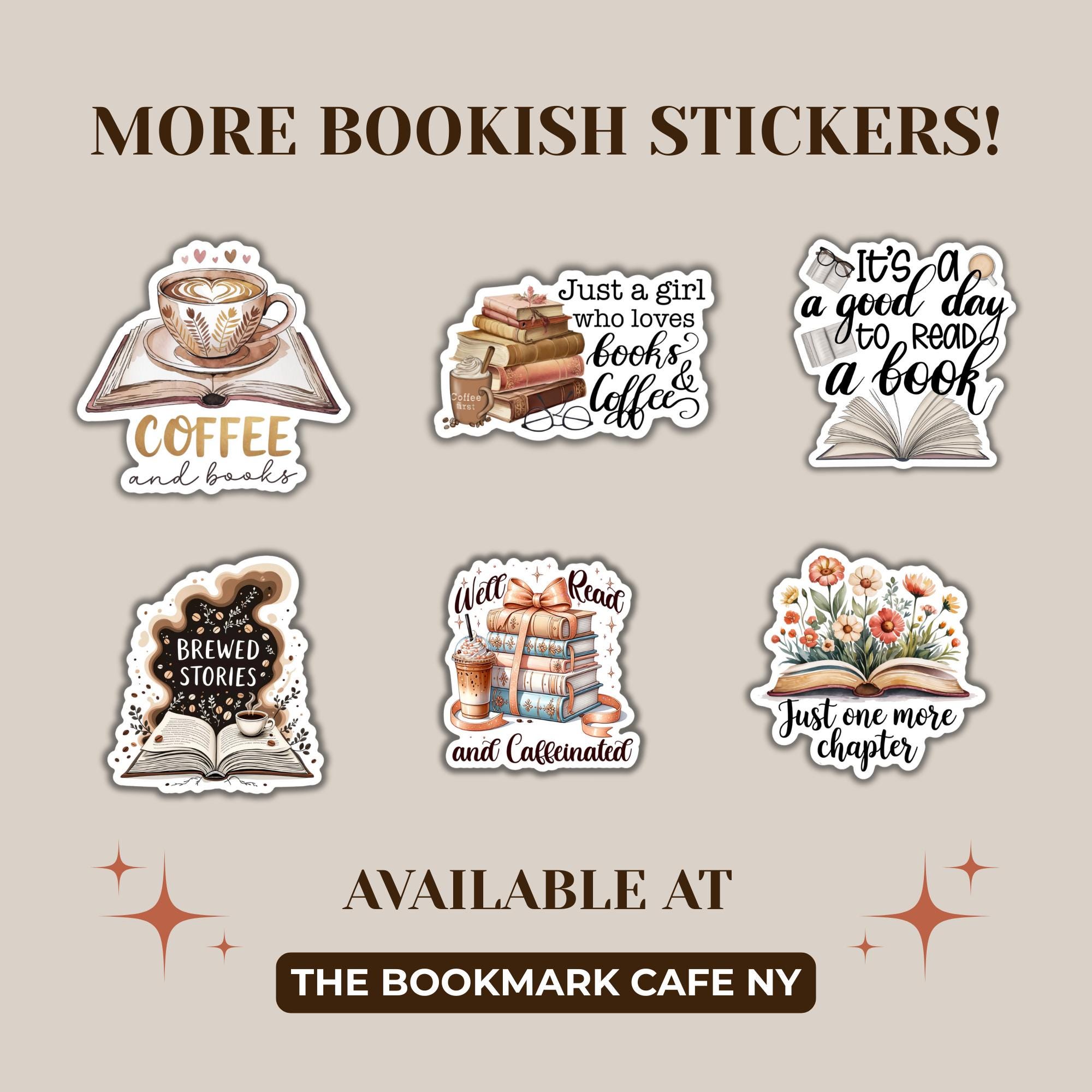 Book Girl Sticker, Sticker, Coffee and Book Sticker, Book Lover Gift ...