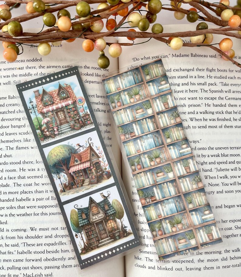 Whimsical Bookstore Bookmarks, Laminated Bookmarks, Book Lover Gift ...
