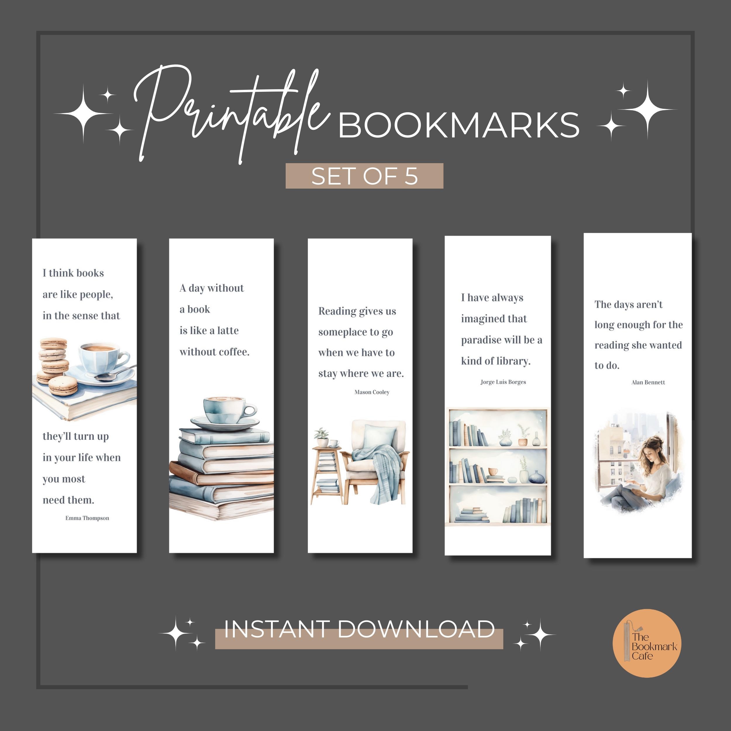Printable Bookmarks, Digital Download, Reading Quotes , Reader Gift ...