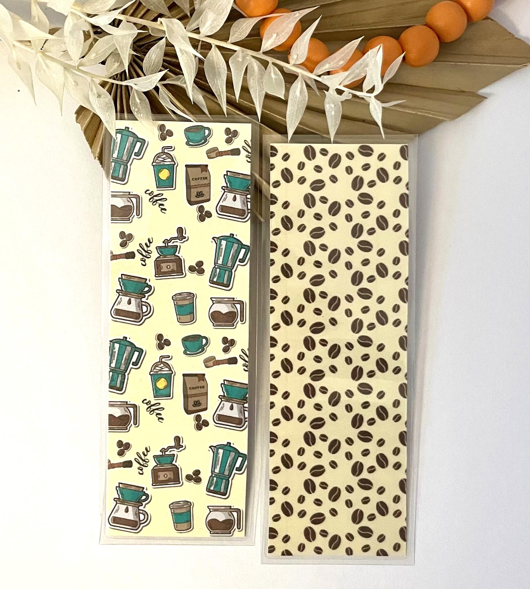 Retro Coffee Shop Laminated Bookmarks, Double Sided, Handcrafted ...