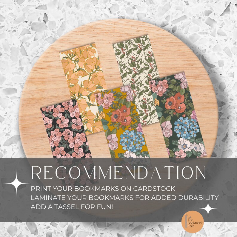 Printable Bookmarks, Digital Download, Set of 5, Unique Bookmark ...