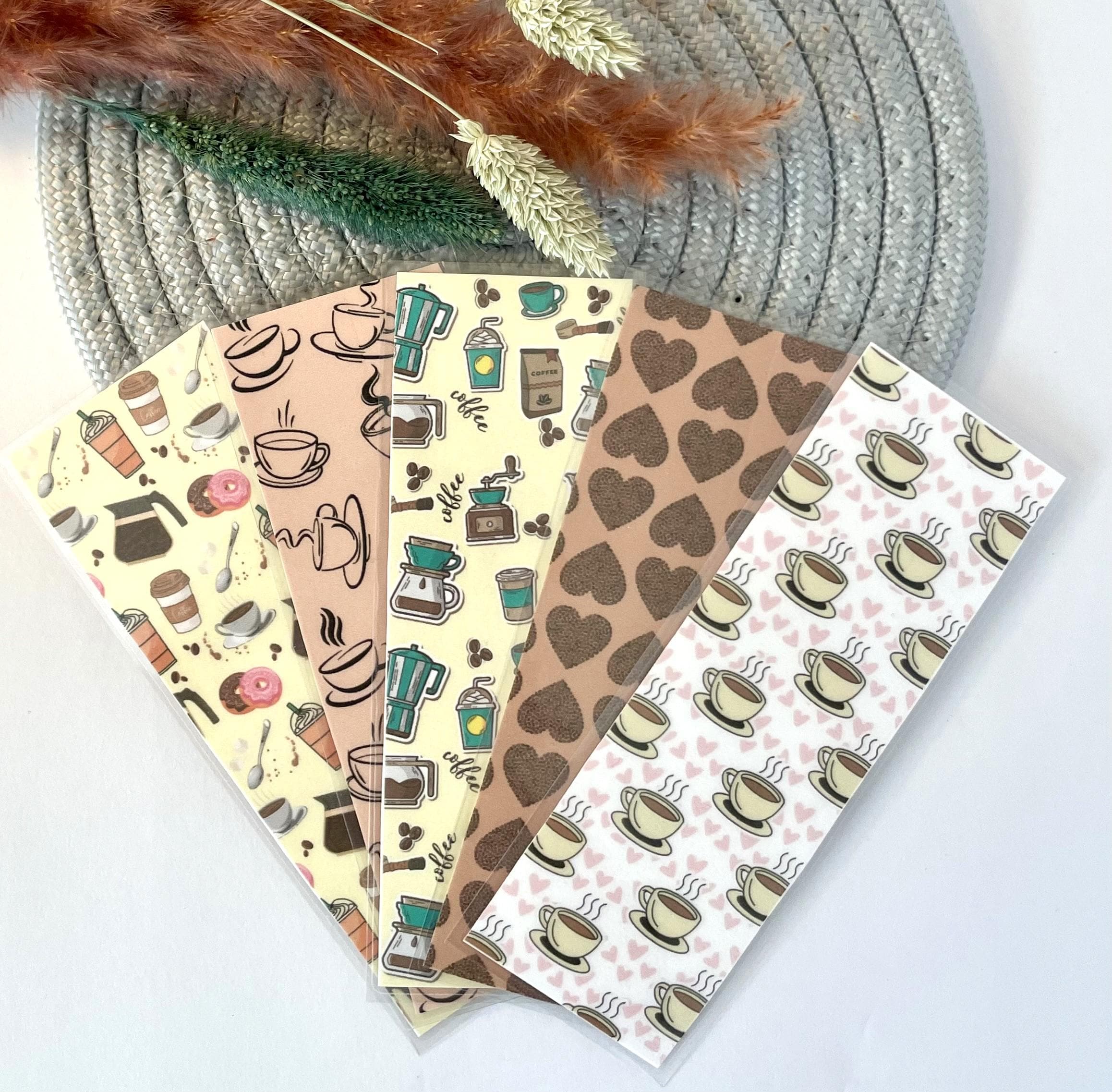 Retro Coffee Shop Laminated Bookmarks, Double Sided, Handcrafted ...