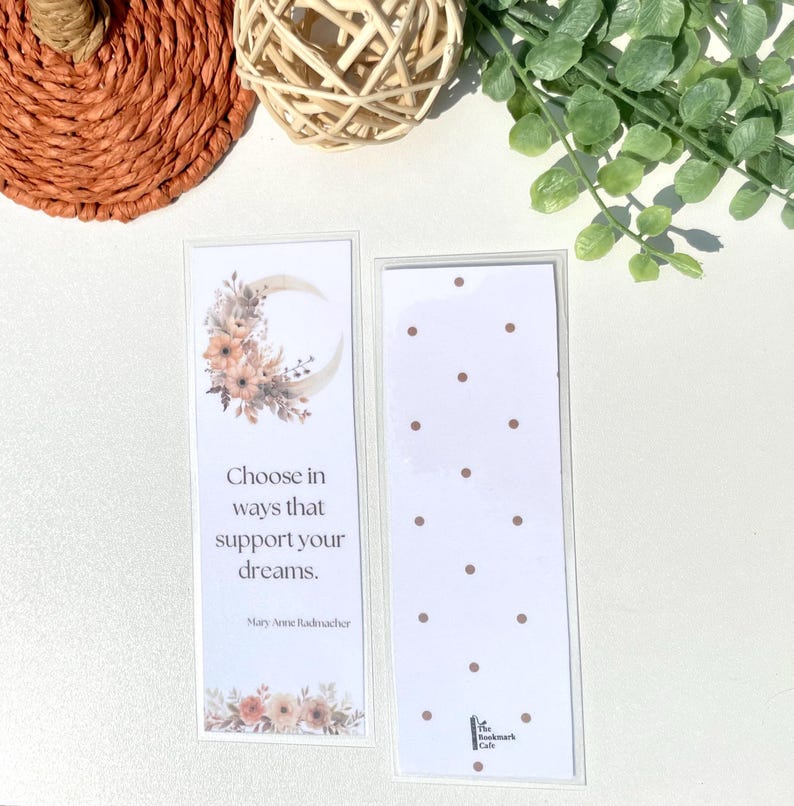 Dream Quotes Laminated Bookmarks, Double Sided, Handcrafted Bookmarks ...