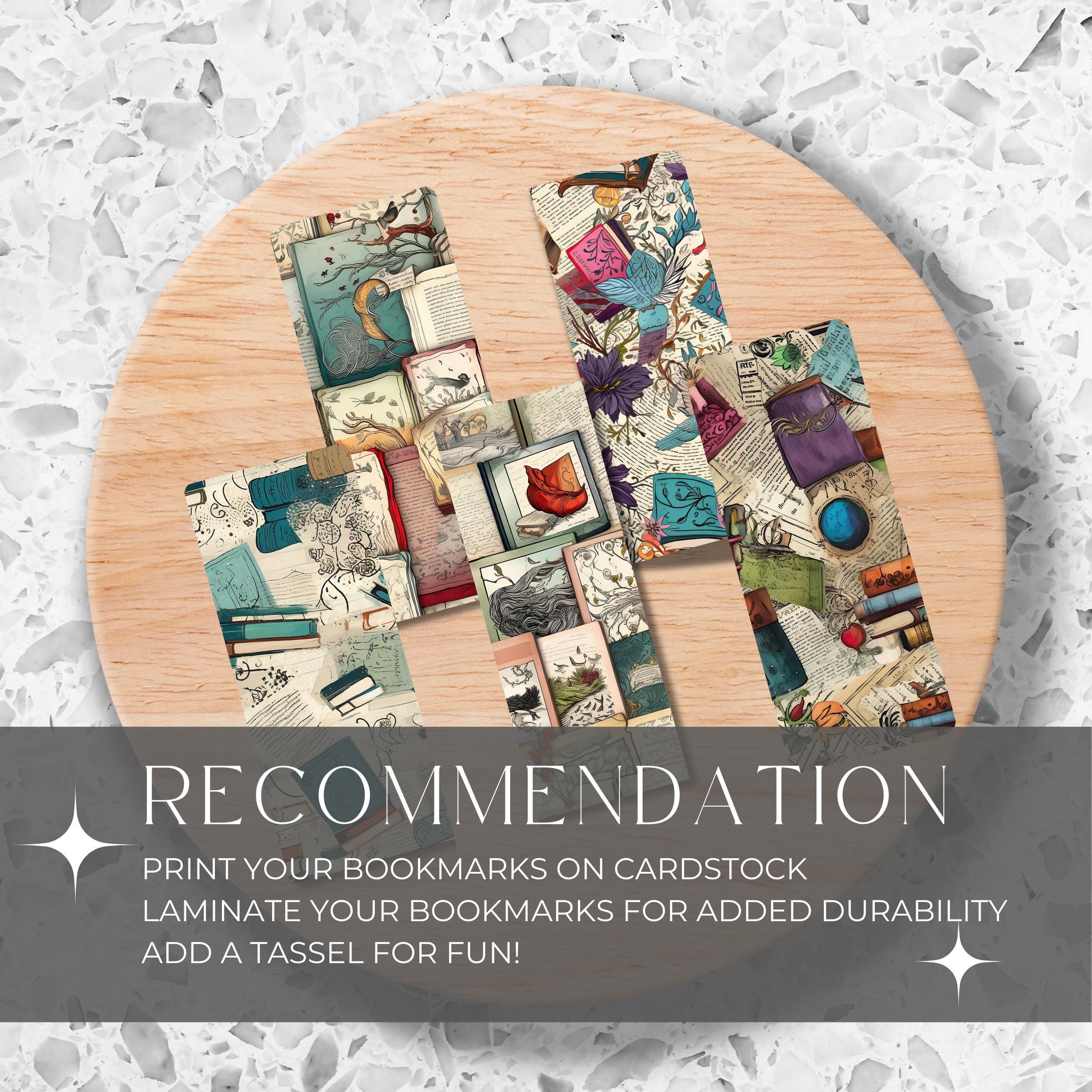 Whimsical Printable Bookmarks, Digital Download, Set of 5, Cute ...