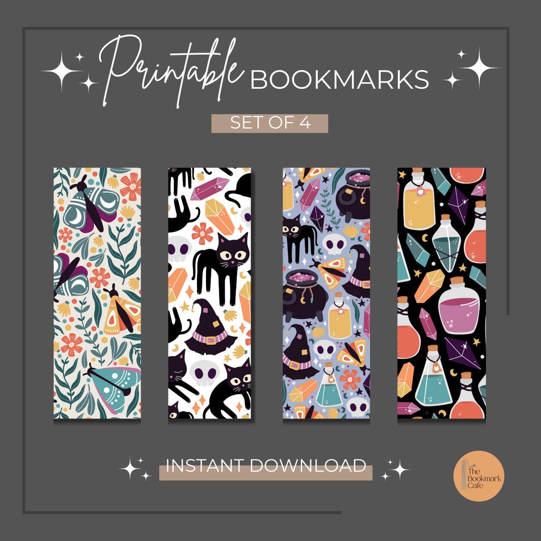 Halloween Bookmarks, Printable Bookmarks, Spooky Season Bookmarks ...