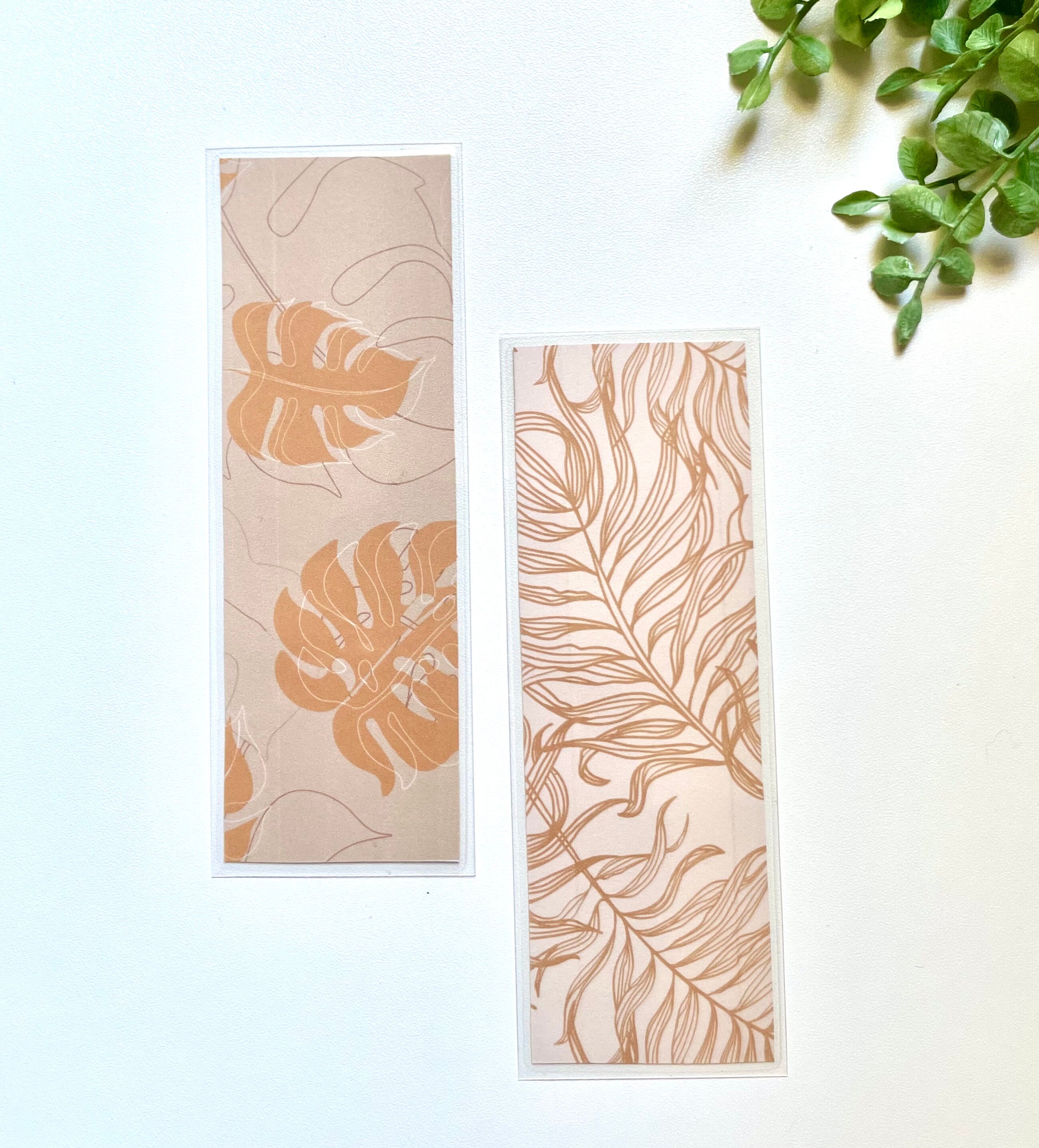 Tropical Leaves Laminated Bookmarks, Double Sided, Handcrafted ...