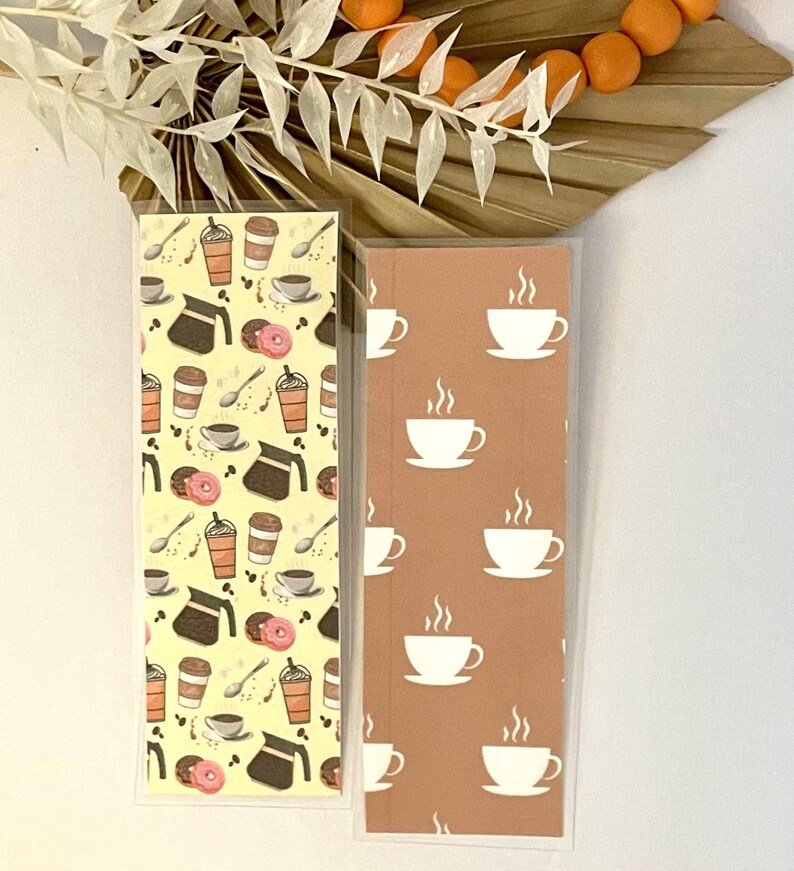 Retro Coffee Shop Laminated Bookmarks, Double Sided, Handcrafted ...