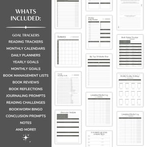 Printable Reading Journal, Instant Download, Reading Planner PDF ...
