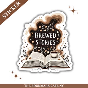Books and Coffee Sticker, Book Journal Sticker, Sticker for Laptop ...