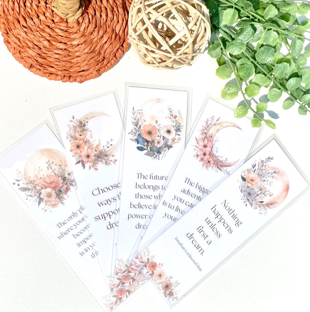Dream Quotes Laminated Bookmarks, Double Sided, Handcrafted Bookmarks ...