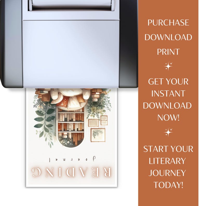 Printable Reading Journal, Instant Download, Reading Planner PDF ...