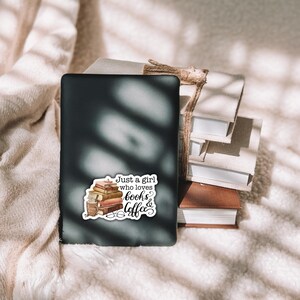 Book Girl Sticker, Sticker, Coffee and Book Sticker, Book Lover Gift ...