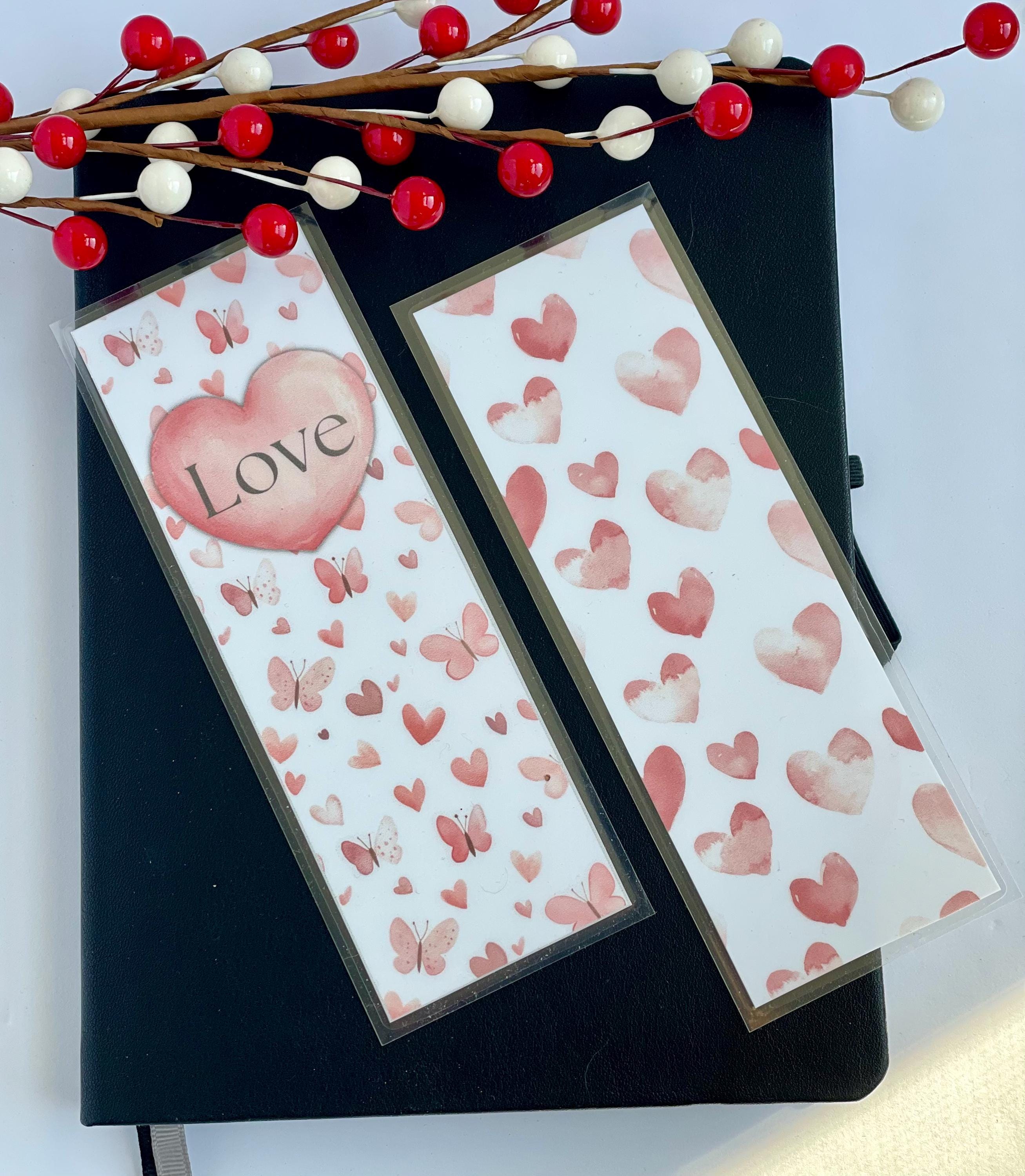 Laminated Handmade Valentines Day Bookmarks, Unique Gift for Book ...