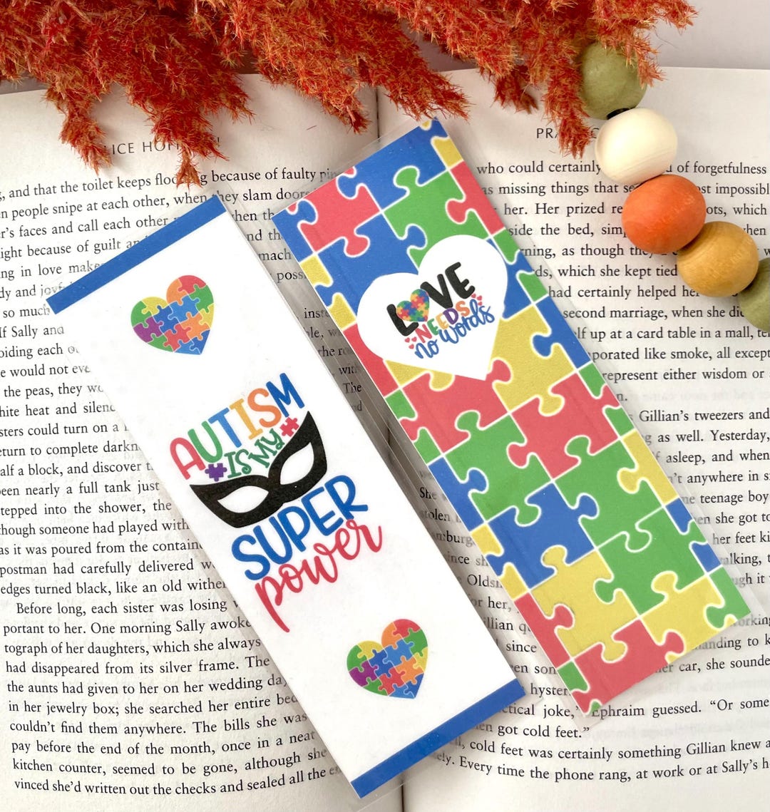 Autism Awareness Laminated Bookmarks, Autism Mom Gift, Double Sided ...