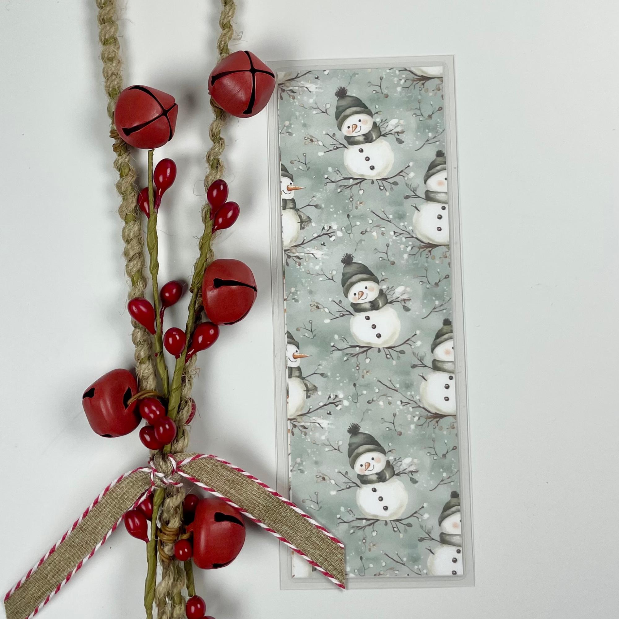 Cozy Winter Bookmarks, Sage Green Snowman Bookmark Set, Winter Book ...