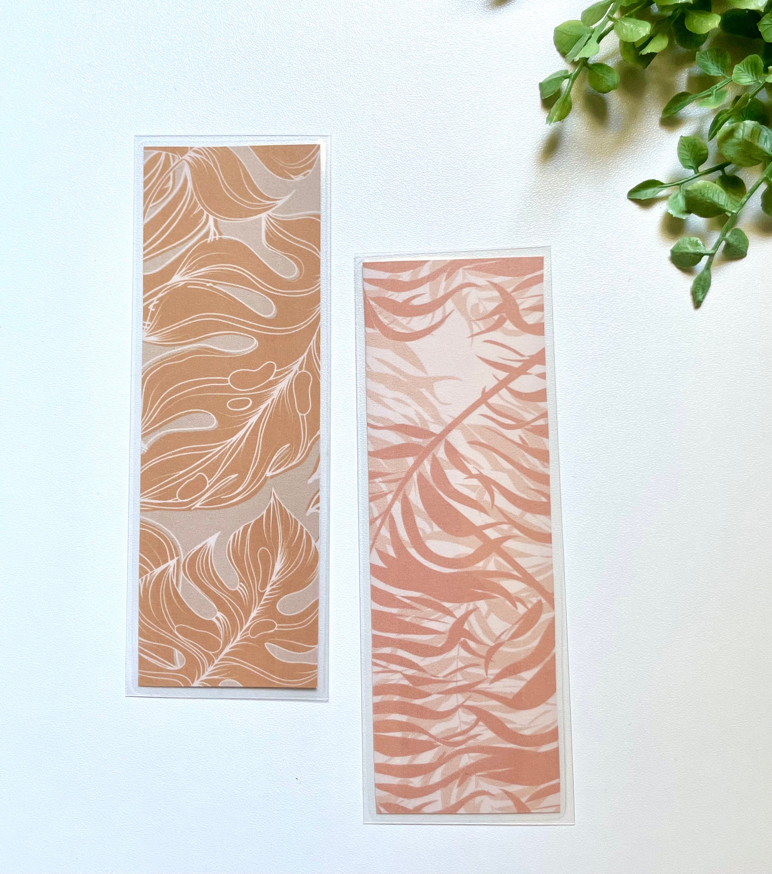Tropical Leaves Laminated Bookmarks, Double Sided, Handcrafted ...