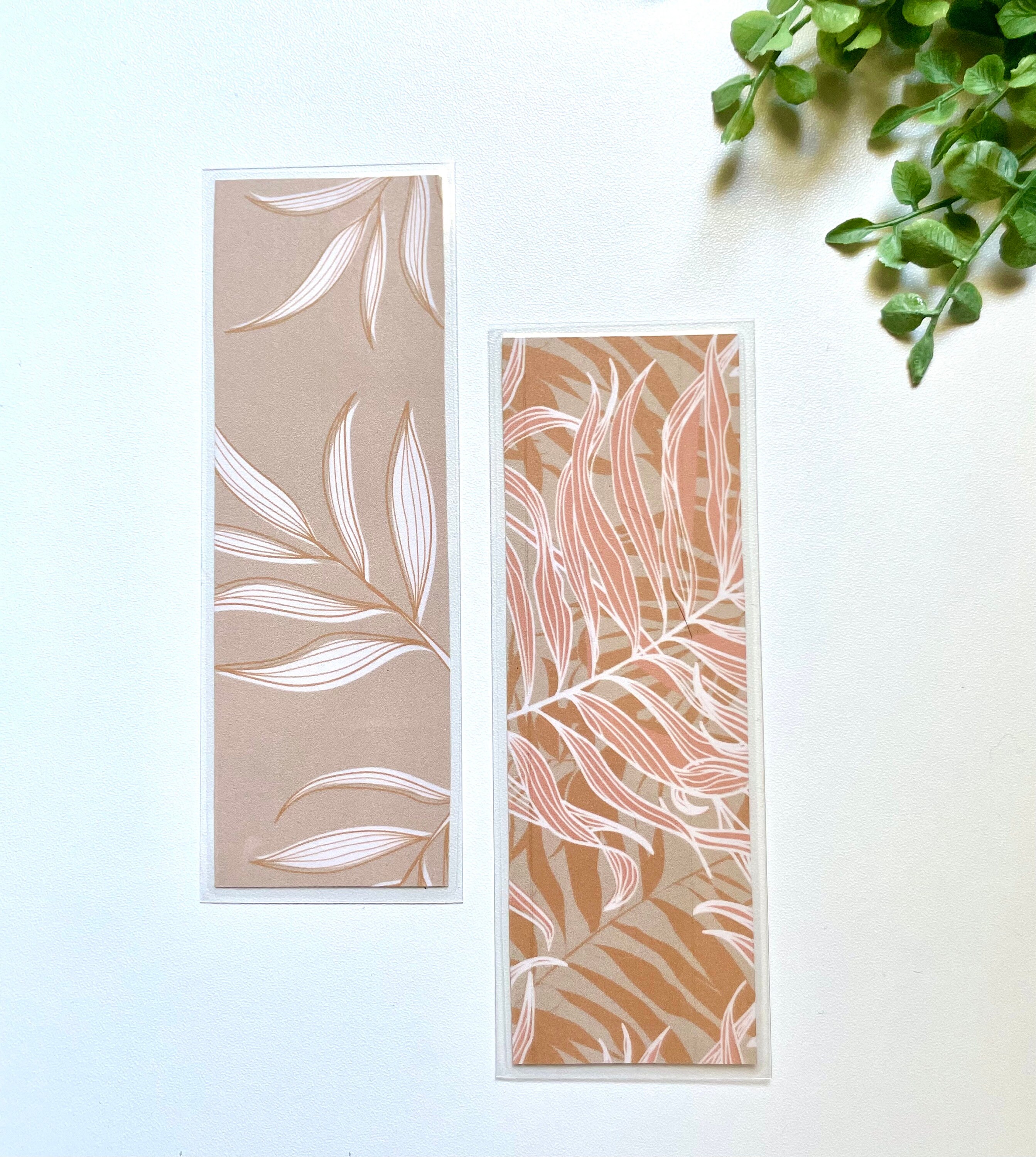Tropical Leaves Laminated Bookmarks, Double Sided, Handcrafted ...