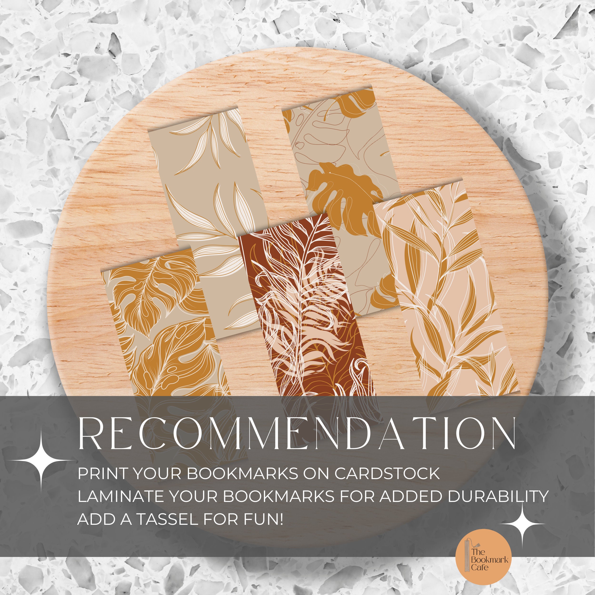 Printable Bookmarks, Digital Download, Set of 5, Tropical Leaves ...