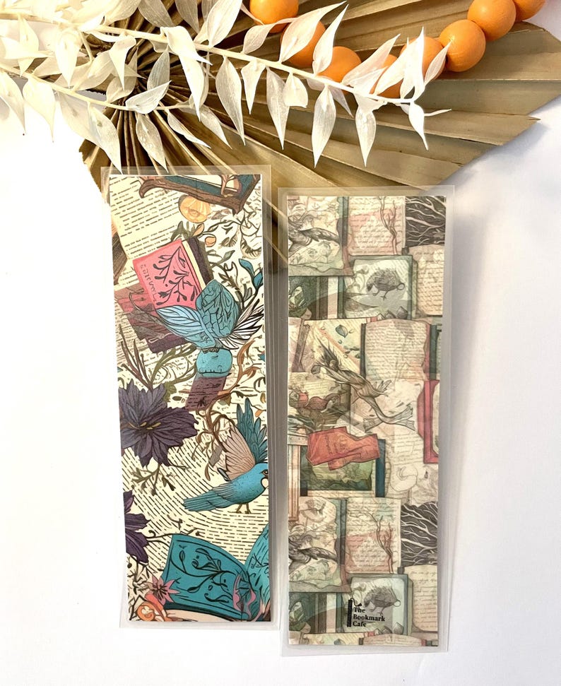 Book Pages Laminated Bookmarks, Double Sided, Handcrafted Bookmarks ...