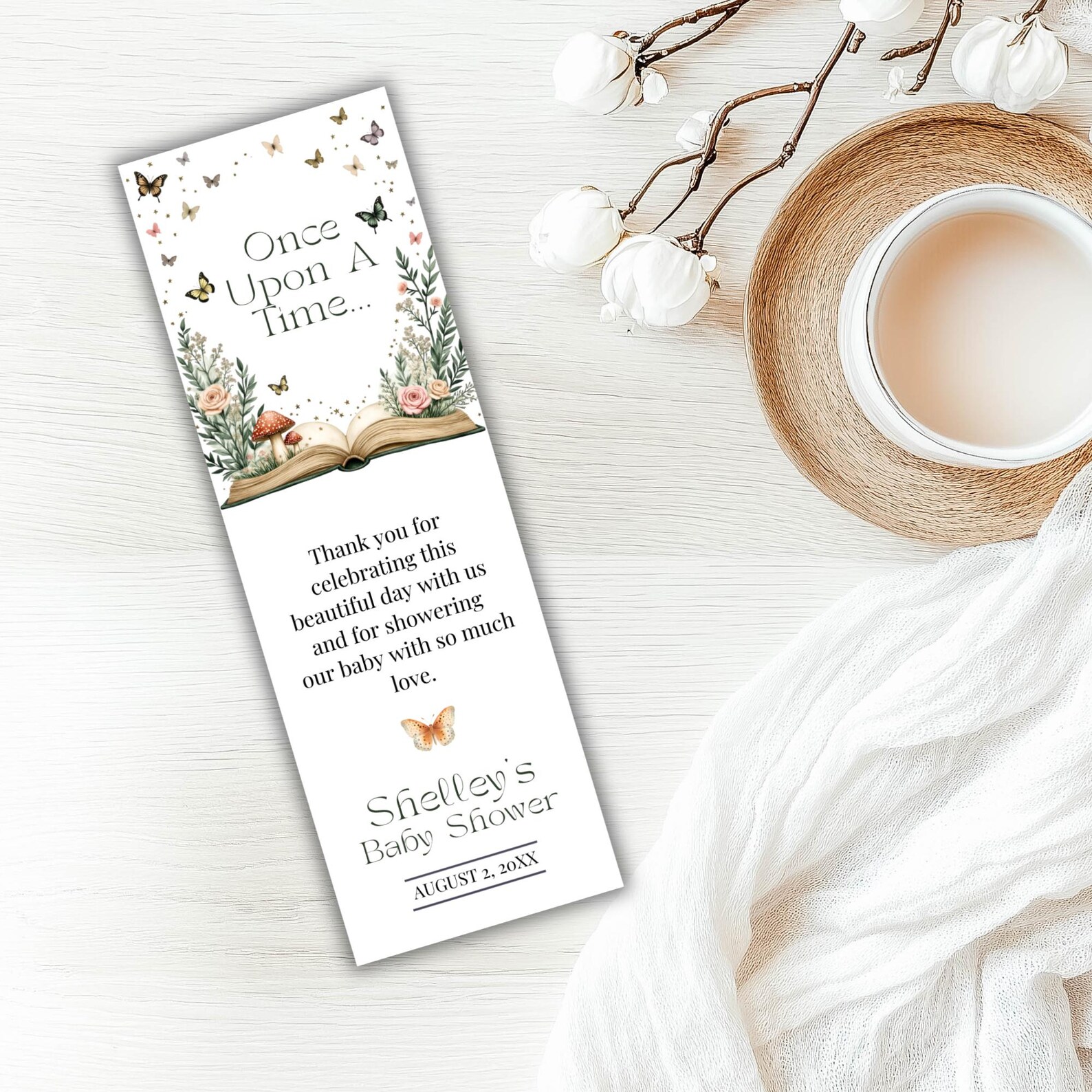 Story Book Baby Shower Bookmark Favors: Once Upon A Time Theme - Etsy