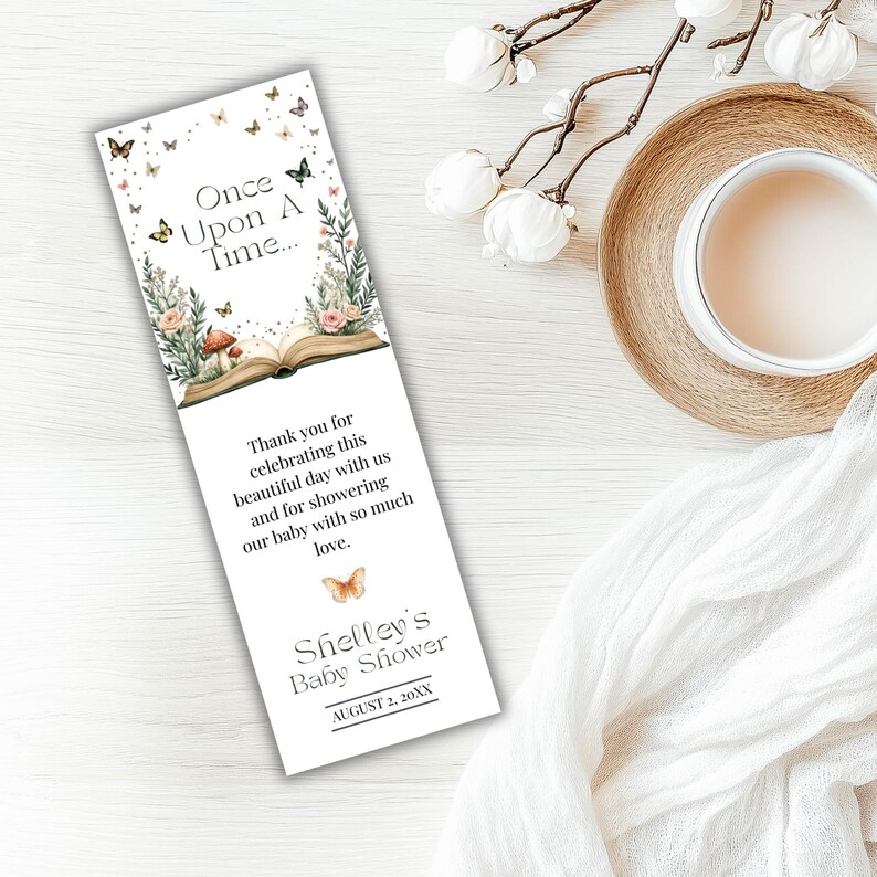 Story Book Baby Shower Bookmark Favors: Once Upon A Time Theme - Etsy