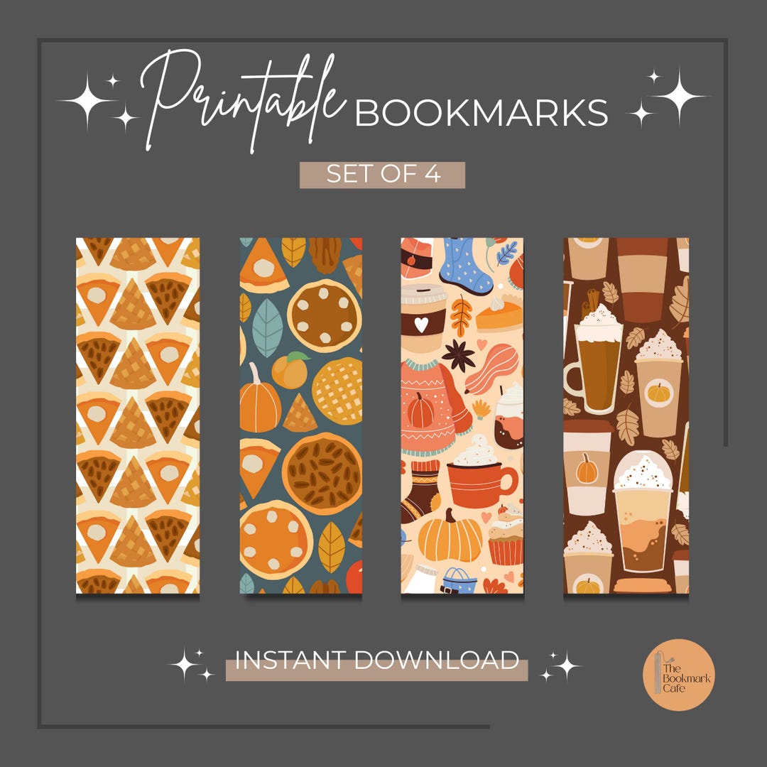 Sweet Treat Fall Bookmarks, Printable Bookmarks, Thanksgiving Bookmark ...