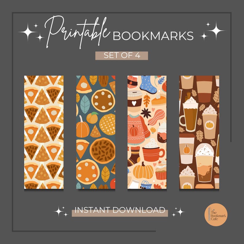 Sweet Treat Fall Bookmarks, Printable Bookmarks, Thanksgiving Bookmark ...